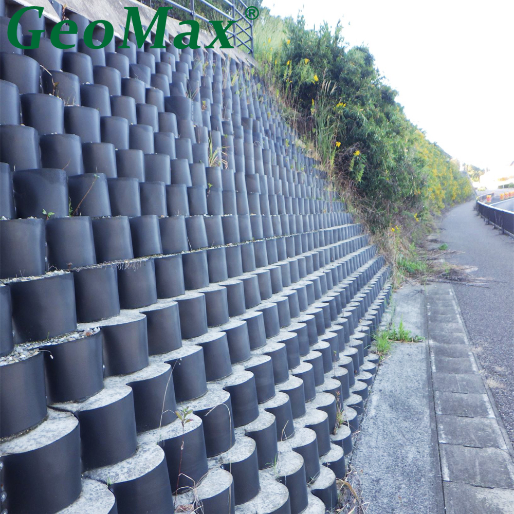 200mm Black HDPE Welded Geocell for Gravity Retaining Wall Construction ...